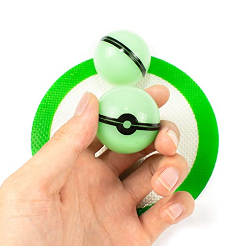 Joliand 6ml Pokeball Container, Silicone Wax Container Glows in The Dark, Food-Grade Silicone Container, Non-Stick Wax Oil Multi-Purpose Wax Storage Container (Green)