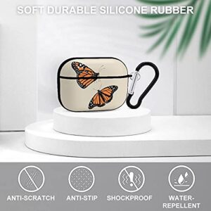 Butterflies Monarch Airpods Case Cover for Apple AirPods Pro Cute Airpod Case for Boys Girls PC Hard Silicone Protective Skin Airpods Accessories with Keychain