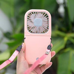 New Upgrade Handheld Fan Small Personal Fan with 3 Speeds Neck Rechargeable Portable Fan Powerful Mini USB Outdoor Fan Quiet Small Desk Fan Free Angle Good for Travel Home Office School - Blue