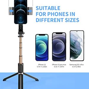 Gimbal Stabilizer with Selfie Stick for iPhone: Portable Handheld Gimble with Tripod & Remote for Cell Phone Camera & Samsung Android Smartphone Recording Video & Vlogging on Tiktok & YouTube