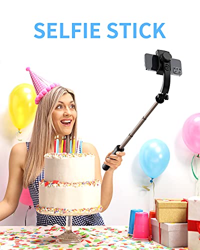 Gimbal Stabilizer with Selfie Stick for iPhone: Portable Handheld Gimble with Tripod & Remote for Cell Phone Camera & Samsung Android Smartphone Recording Video & Vlogging on Tiktok & YouTube