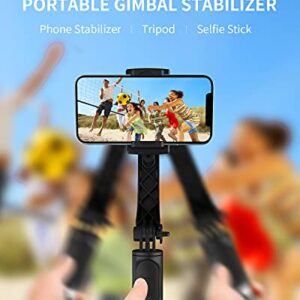 Gimbal Stabilizer with Selfie Stick for iPhone: Portable Handheld Gimble with Tripod & Remote for Cell Phone Camera & Samsung Android Smartphone Recording Video & Vlogging on Tiktok & YouTube