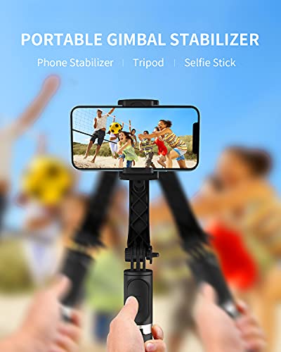 Gimbal Stabilizer with Selfie Stick for iPhone: Portable Handheld Gimble with Tripod & Remote for Cell Phone Camera & Samsung Android Smartphone Recording Video & Vlogging on Tiktok & YouTube