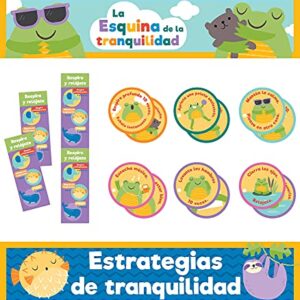 Carson Dellosa Estrategias de tranquilidad/Calming Strategies Instructional Set—2-Sided Banner, Calming Strategy Reminders, and Bookmarks for Social Emotional Learning, Spanish Edition (69 pc)