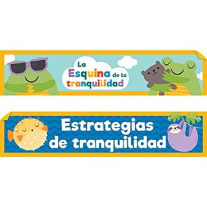 Carson Dellosa Estrategias de tranquilidad/Calming Strategies Instructional Set—2-Sided Banner, Calming Strategy Reminders, and Bookmarks for Social Emotional Learning, Spanish Edition (69 pc)