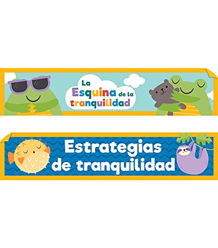 Carson Dellosa Estrategias de tranquilidad/Calming Strategies Instructional Set—2-Sided Banner, Calming Strategy Reminders, and Bookmarks for Social Emotional Learning, Spanish Edition (69 pc)