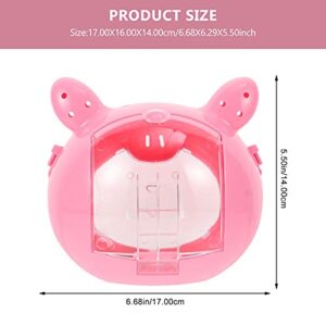 balacoo Pet Hamster Carrier Cage Portable Hamster Cage Mouse Carrier for African Miniature Rabbit Chinchilla Squirrel Pink