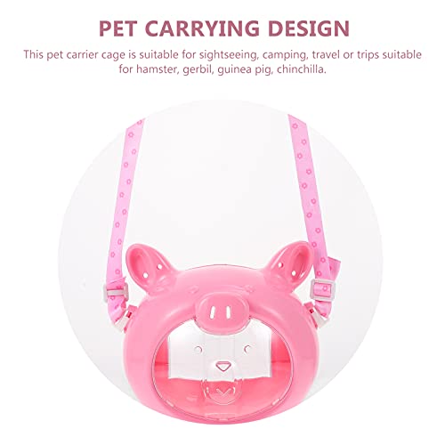 balacoo Pet Hamster Carrier Cage Portable Hamster Cage Mouse Carrier for African Miniature Rabbit Chinchilla Squirrel Pink