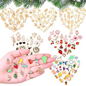 200Pcs Charms for Jewelry Making, Assorted Jewelry Bangle Charms, Wholesale Mixed Bulk Metal Earring Charms for DIY Necklace Bracelet Jewelry Making and Crafting