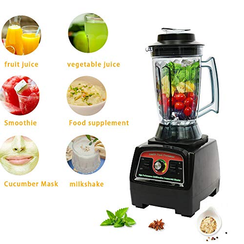 Commercial Blender, 132 Oz Professional Countertop Blender 2800 Watt Base, High Performance Ice Crusher - Large Smoothie Blender, Food Processor Frozen Fruit or Hot Soups Shakes, BPA-Free Jar