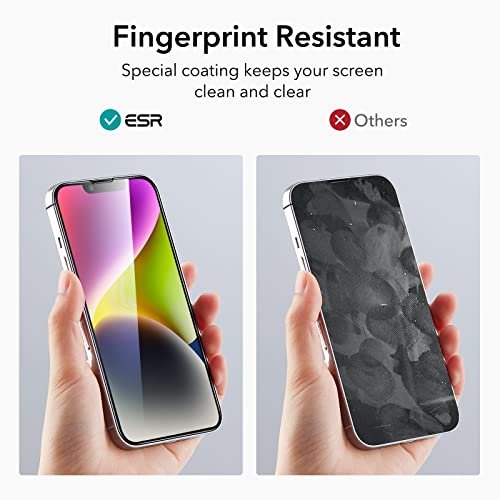 ESR for iPhone 14/13 / 13 Pro Screen Protector, Easy Installation Frame, Military-Grade Protection, Ultra ToughScratch Resistant, Tempered-Glass Screen Protector for iPhone 14/13 / 13 Pro, 3 Pack