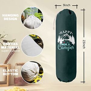 Happy Camper, Grocery Bags Holder Organizer For Shopping Bags, Wall Mount Plastic Bags Storage Container Dispensers, Gift For The Preferred Family And Friends