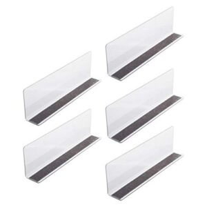 iplusmile shelf dividers plastic shelf divider, closet shelf organizer clear plastic closet separator with magnetic bottom for kitchen office supermarket, 5pcs