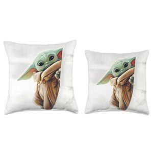 Star Wars The Mandalorian Grogu White Throw Pillow