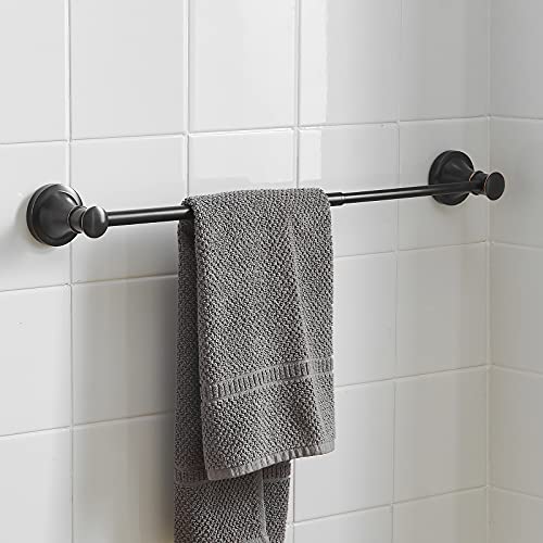 BESy Adjustable Bronze 16.5 to 28.7 Inch Bath Towel Bar Rack for Bathroom Towel Holder, Wall Mounted Towel Bar Rod Hanger Bathroom Hardware Accessories Hotel Style, Stainless Steel, Oil Rubbed Bronze