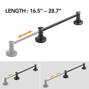 BESy Adjustable Bronze 16.5 to 28.7 Inch Bath Towel Bar Rack for Bathroom Towel Holder, Wall Mounted Towel Bar Rod Hanger Bathroom Hardware Accessories Hotel Style, Stainless Steel, Oil Rubbed Bronze