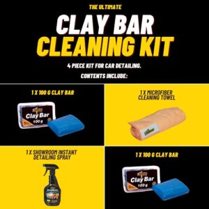 Shield Ultimate Clay Bar All-in-One Car Cleaning Kit, Auto Detailing, Car Cleansing Bar for Cleaning Cars, Includes 2 Clay Bars (100g), Showroom Instant Detailer (500ml), and Microfibre Towel