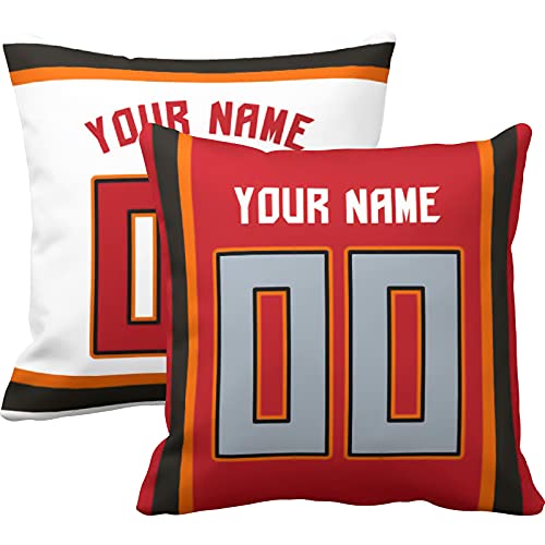 ANTKING Tampa Throw Pillow Custom Any Name and Number for Men Youth Boy Gift 16" x 16", 18" x 18"