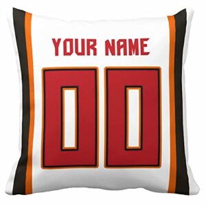 ANTKING Tampa Throw Pillow Custom Any Name and Number for Men Youth Boy Gift 16" x 16", 18" x 18"