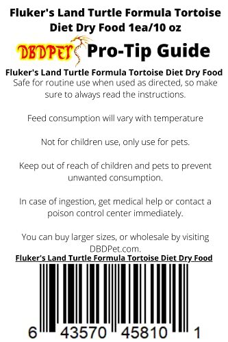 Fluker's Tortoise Diet Large Pellet Food 10oz - Includes Attached DBDPet Pro-Tip Guide