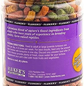 Fluker's Tortoise Diet Large Pellet Food 10oz - Includes Attached DBDPet Pro-Tip Guide