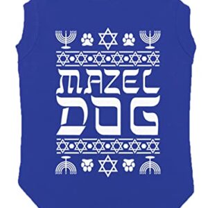 Mazel Dog - Hanukkah Passover Seder Jewish Holiday Dog Shirt (Royal Blue, Small)