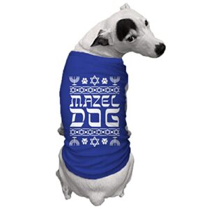 Mazel Dog - Hanukkah Passover Seder Jewish Holiday Dog Shirt (Royal Blue, Small)