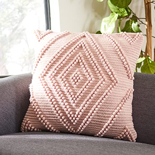 Safavieh Home Collection Eira Boho Rose 20-inch Square Decorative Accent Throw Pillow (Insert Included) PLS124C-2020, 22"x22"