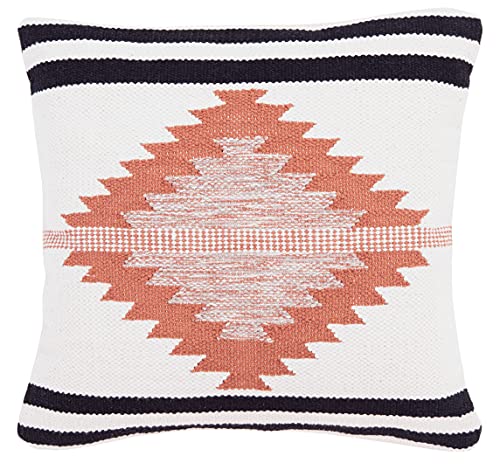 Safavieh Home Collection Saiko Tribal Southwestern Rust/Beige 20-inch Square Decorative Accent Throw Pillow (Insert Included) PLS4003A-2020