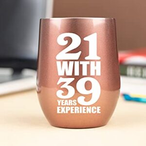 60th Birthday Gifts for Women – 12oz Wine Tumbler Mug – Turning 60, Funny, Unique Gift Idea for Her, Mom