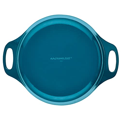 Rachael Ray Enameled Cast Iron Dutch Oven/Casserole Pot with Lid, 5 Quart, Teal