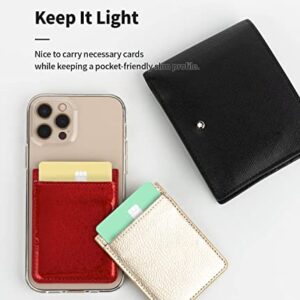 Goospery Phone Card Holder [4-Pack] Adhesive Stick On Wallet for Back of Phone Fashionable & Secure Sleeve Credit Cards/ID Card Slot Pocket Case Universal Fit for Most Smartphones