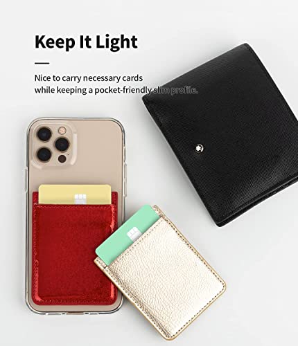 Goospery Phone Card Holder [4-Pack] Adhesive Stick On Wallet for Back of Phone Fashionable & Secure Sleeve Credit Cards/ID Card Slot Pocket Case Universal Fit for Most Smartphones