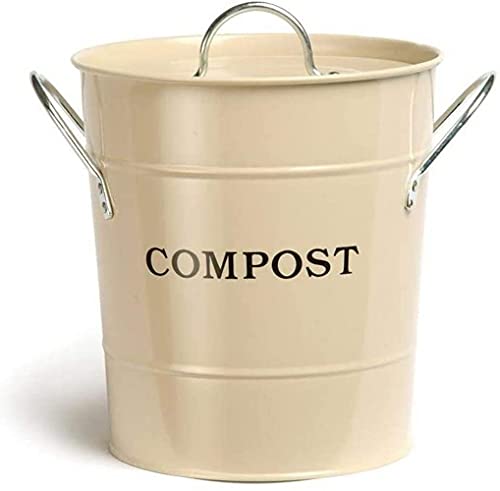 Exaco 2-in-1 Kitchen Countertop Compost Bin, 1 Gallon, Oatmeal