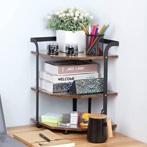 Counter Corner Shelf 3-Tier Kitchen Countertop Shelf Organizer, Industrial Organizer Racks and Storage Shelf for Living Room Office and Bathroom