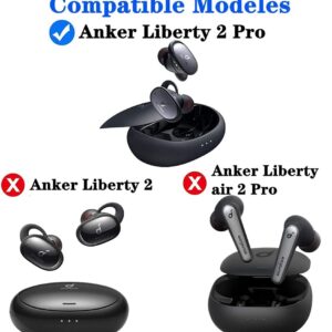 Ankersaila Soft Silicone Case Compatible with Anker Liberty 2 Pro, Scratch/Shock Resistant Protective Case Cover (Black)