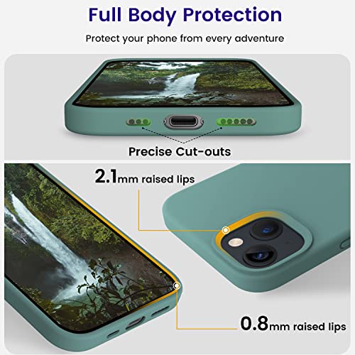 OTOFLY Designed for iPhone 13 Phone Case, Silicone Shockproof Slim Thin Phone Case for iPhone 13 6.1 inch Midnight Green