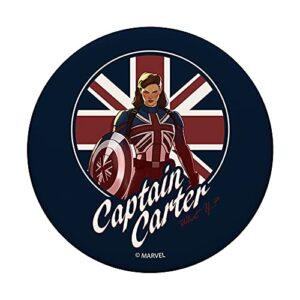 Marvel What If Captain Carter British Flag PopSockets Swappable PopGrip