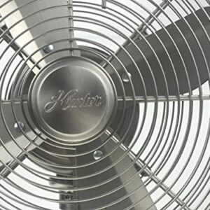 HUNTER 90400z All Metal Retro Table Fan - Powerful 3 Speeds and Smooth Oscillation, 12", Brushed Nickel