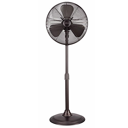 Hunter Adjustable 3 Speed Retro Pedestal Stand Floor Fan, 80 Degree Oscillation, 16", Onyx Copper