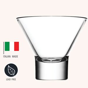 Godinger Martini Glasses, Cocktail Glasses, Italian Made Martini Glass Cocktail Glass Set of 4, 8oz, Made in Italy