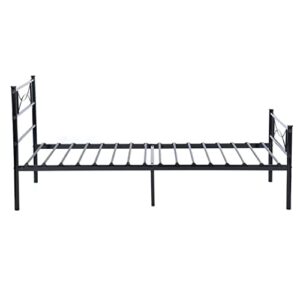 Platform Steel Bed Frame Twin Size Bed Mattress Foundation Support with Headboard and Footboard No Box Spring Need Metal Platform