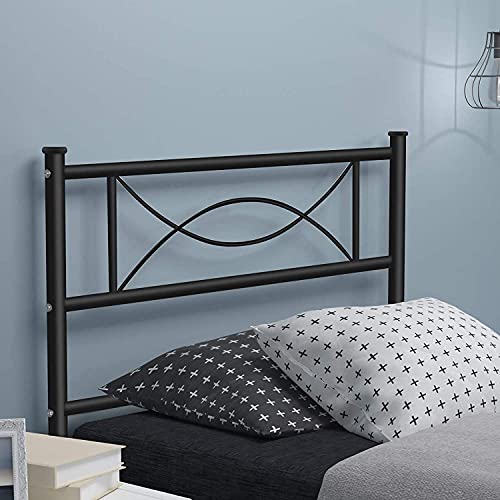 Platform Steel Bed Frame Twin Size Bed Mattress Foundation Support with Headboard and Footboard No Box Spring Need Metal Platform