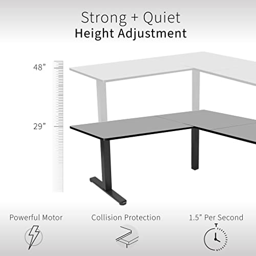 VIVO Electric Height Adjustable 63 x 55 inch Corner Stand Up Desk, Black Table Top, Black Frame, L-Shaped Standing Workstation, DESK-E3CTB