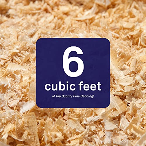 Petpost | Pine Bedding for Horses - 6 cu.ft. of Extra Absorbent and Soft Wood Shavings for Horse Stalls and Beds - Low Dust Equine Bedding - 2.3 cu.ft. Compressed Bag Expands to 6 cu.ft.