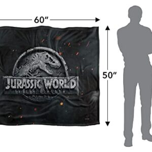 Jurassic World Fallen Kingdom Logo Officially Licensed Silky Touch Super Soft Throw Blanket 50" x 60"