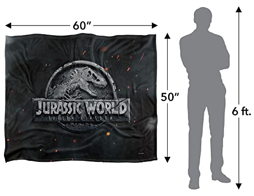 Jurassic World Fallen Kingdom Logo Officially Licensed Silky Touch Super Soft Throw Blanket 50" x 60"