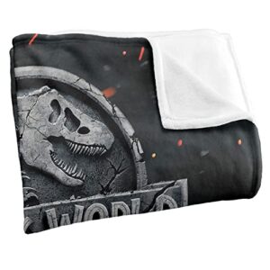 Jurassic World Fallen Kingdom Logo Officially Licensed Silky Touch Super Soft Throw Blanket 50" x 60"