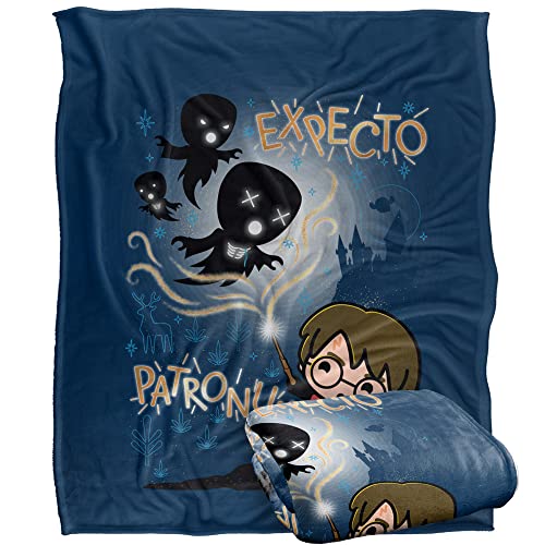 Harry Potter Expecto Patronum Chibi Potter Officially Licensed Silky Touch Super Soft Throw Blanket 50" x 60"