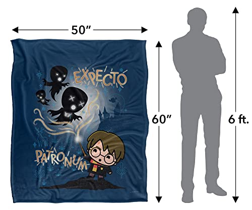 Harry Potter Expecto Patronum Chibi Potter Officially Licensed Silky Touch Super Soft Throw Blanket 50" x 60"